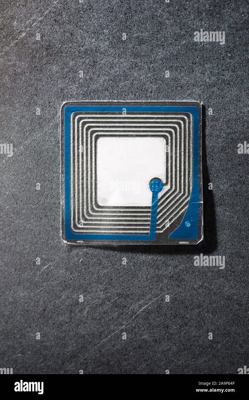 Rfid tag on a metal table Stock Photo - Alamy