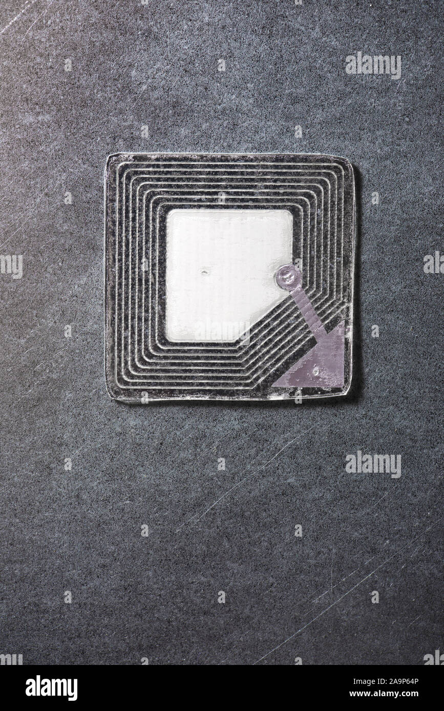 Rfid tag on a metal table Stock Photo - Alamy