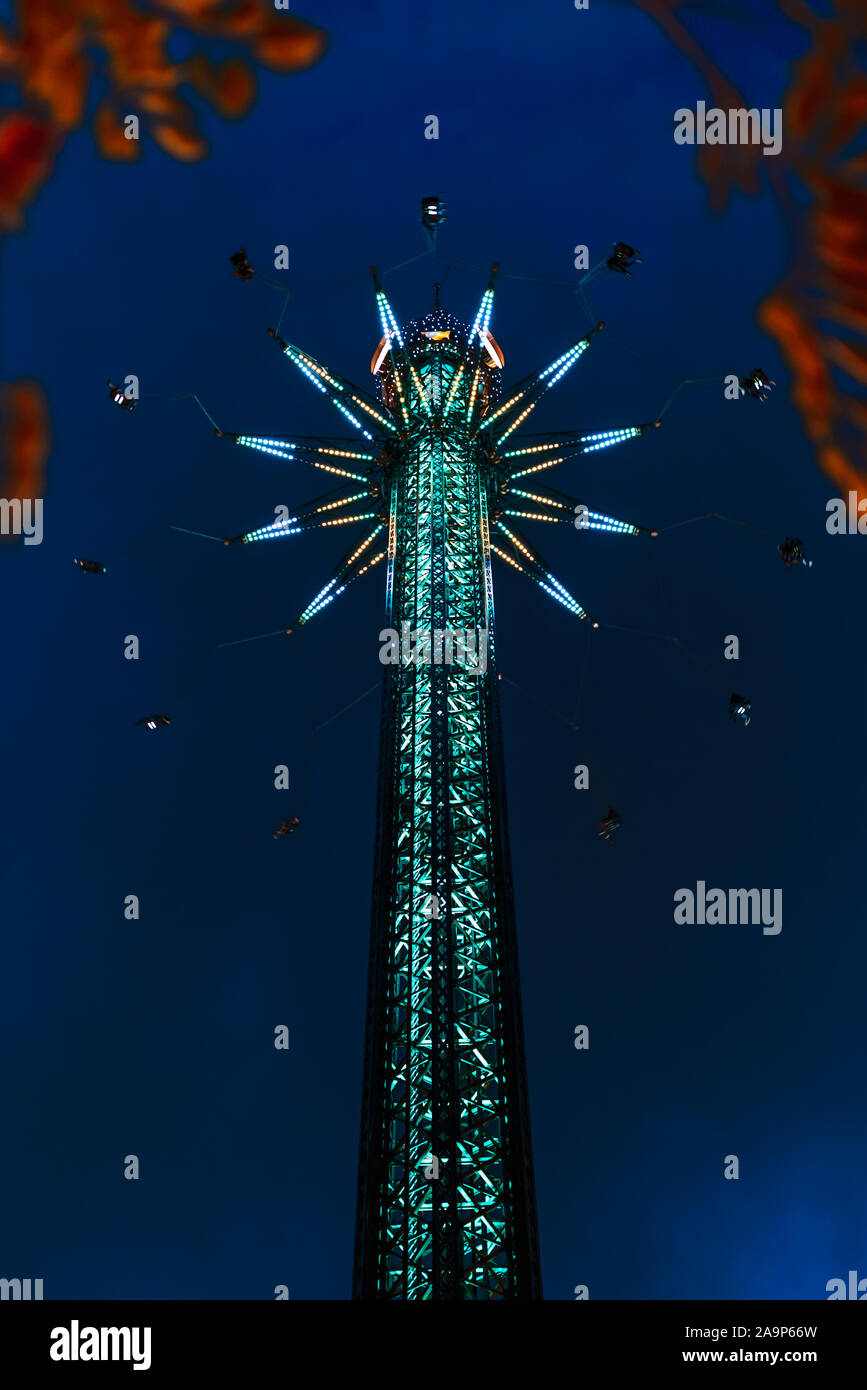 Flying swing carousel at Prater, Vienna, Europe Stock Photo - Alamy