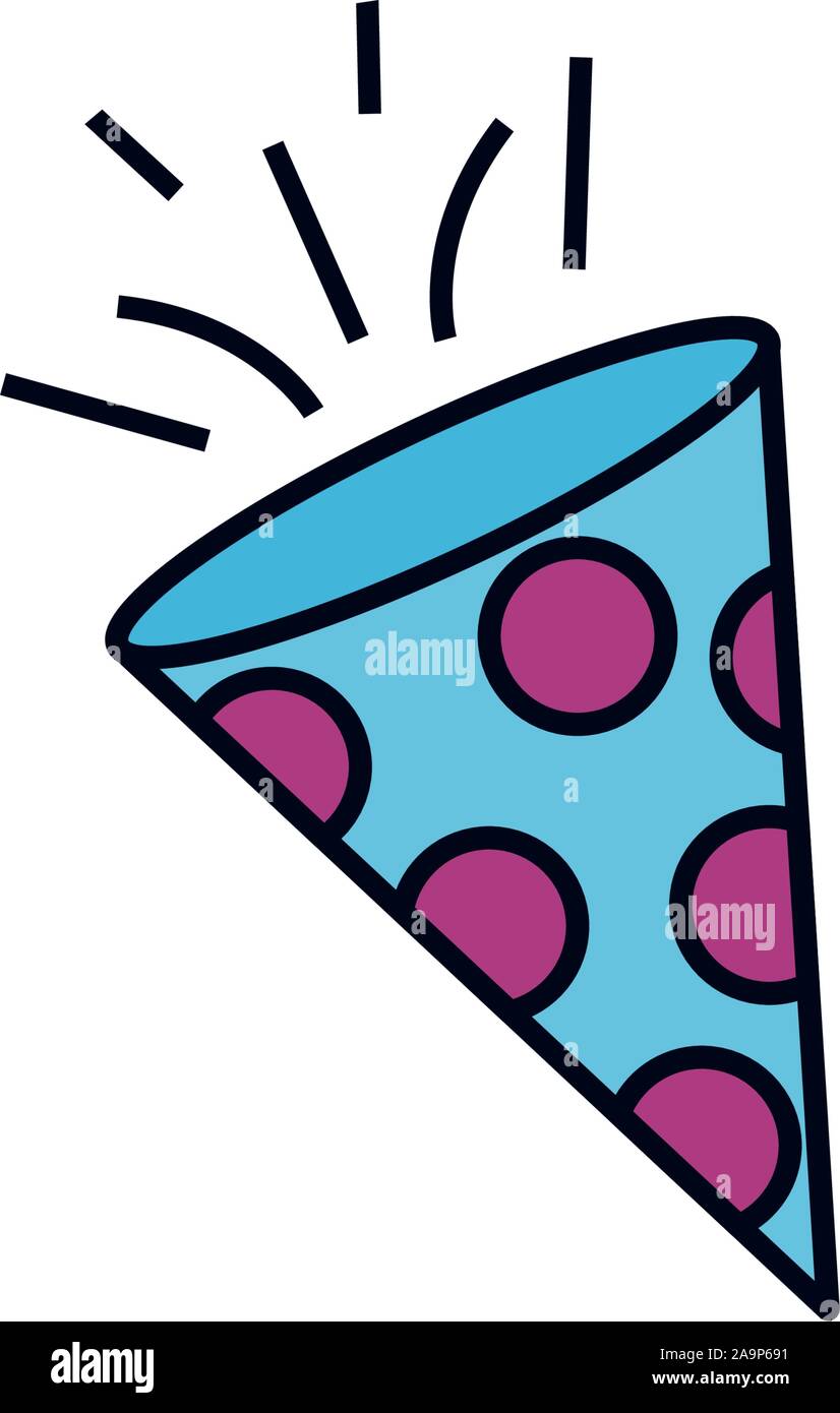 horn festive celebration party line fill design vector illustration ...