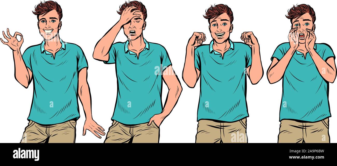 Male hand gestures vector Stock Vector Images - Alamy