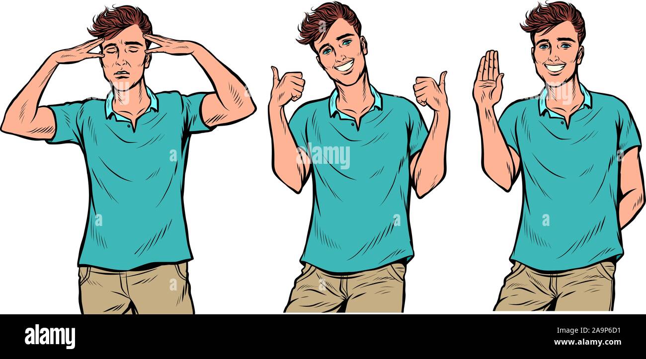 Male hand gestures vector hi-res stock photography and images - Alamy