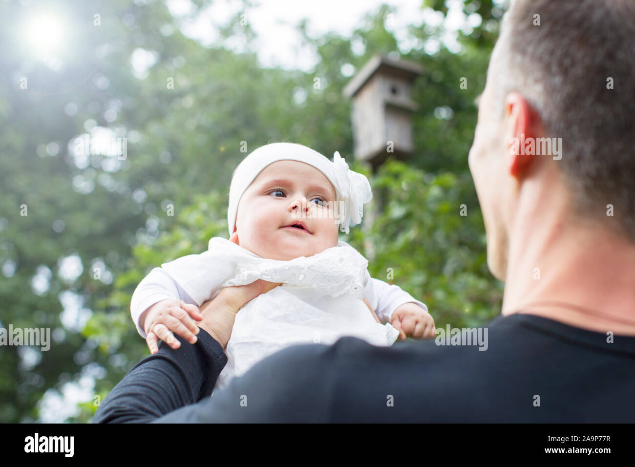 Dad with a small child. Father with a newborn daughter Stock Photo - Alamy