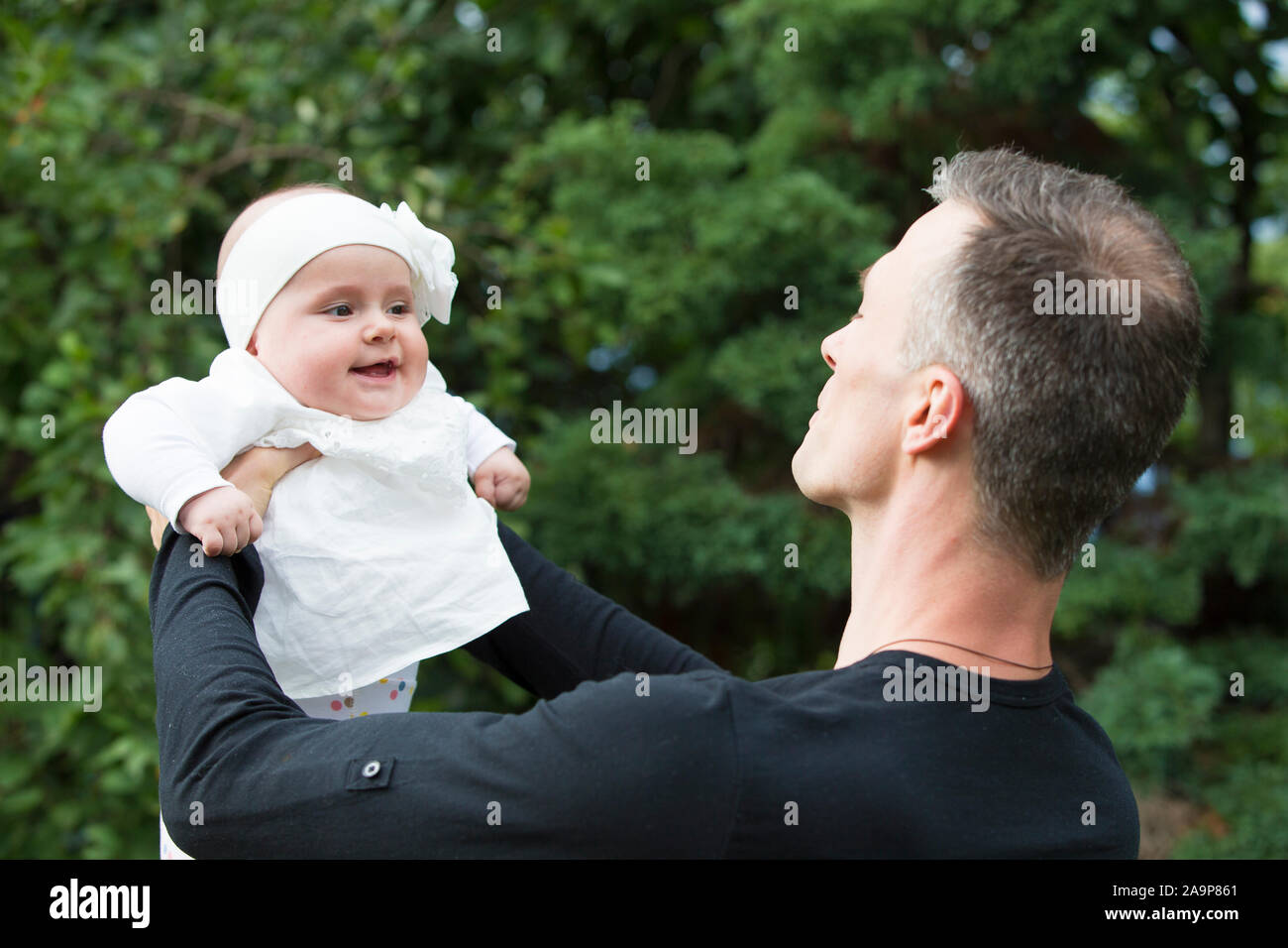Dad with a small child. Father with a newborn daughter Stock Photo - Alamy
