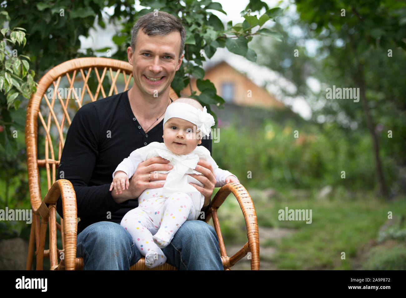 Dad with a small child. Father with a newborn daughter Stock Photo - Alamy