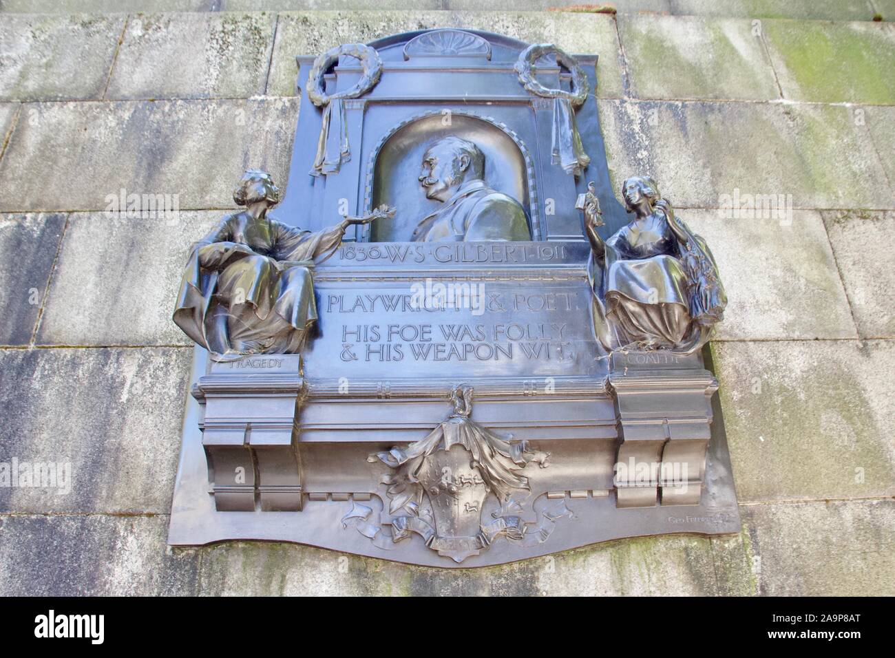 W. S. Gilbert memorial on Victoria Embankment, London Stock Photo - Alamy