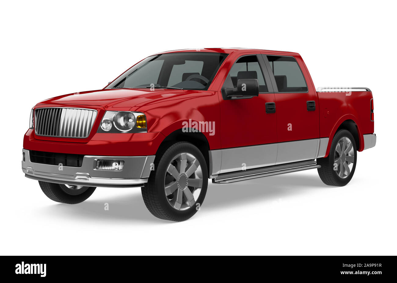 Side view of red pickup truck hi-res stock photography and images - Alamy