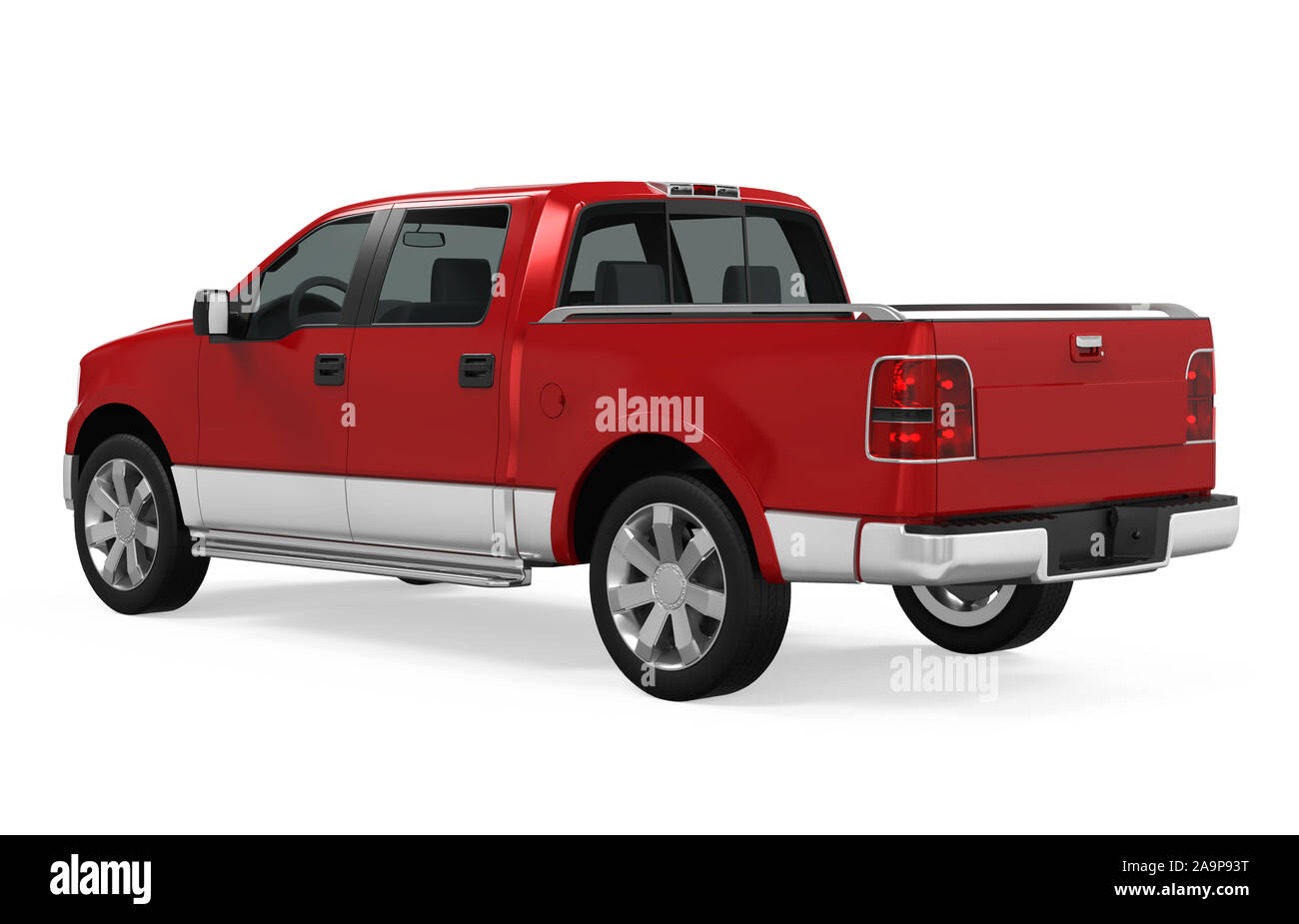 Red Pickup Truck Isolated Stock Photo - Alamy