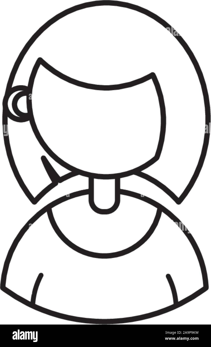 woman female icon , people line style vector illustration Stock Vector ...