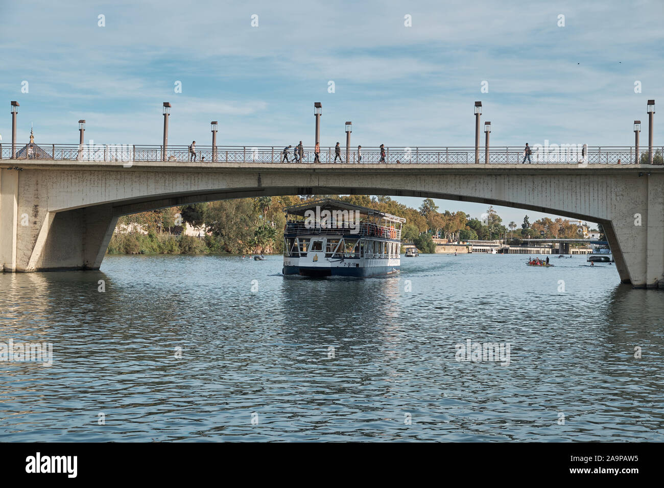 San Telmo bridge over river Guadalquivir, Seville, Andalusia, Spain ... San Telmo bridge over river Guadalquivir, Seville, Andalusia, Spain ...