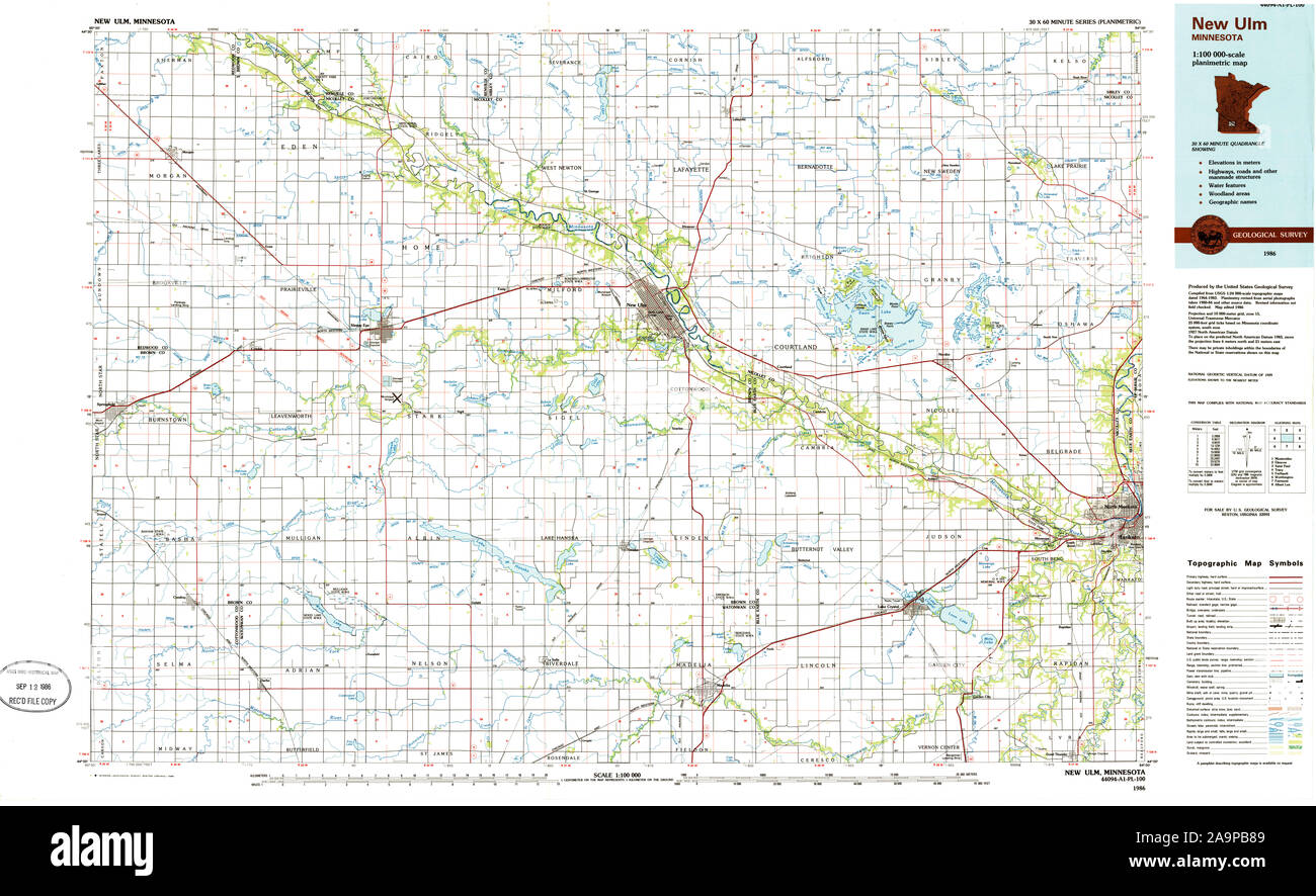 Map Of New Ulm Minnesota High Resolution Stock Photography and Images ...