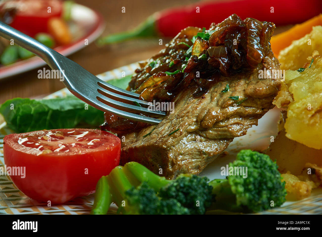 Pannbiff, classic from Sweden with added onion and potato are ...