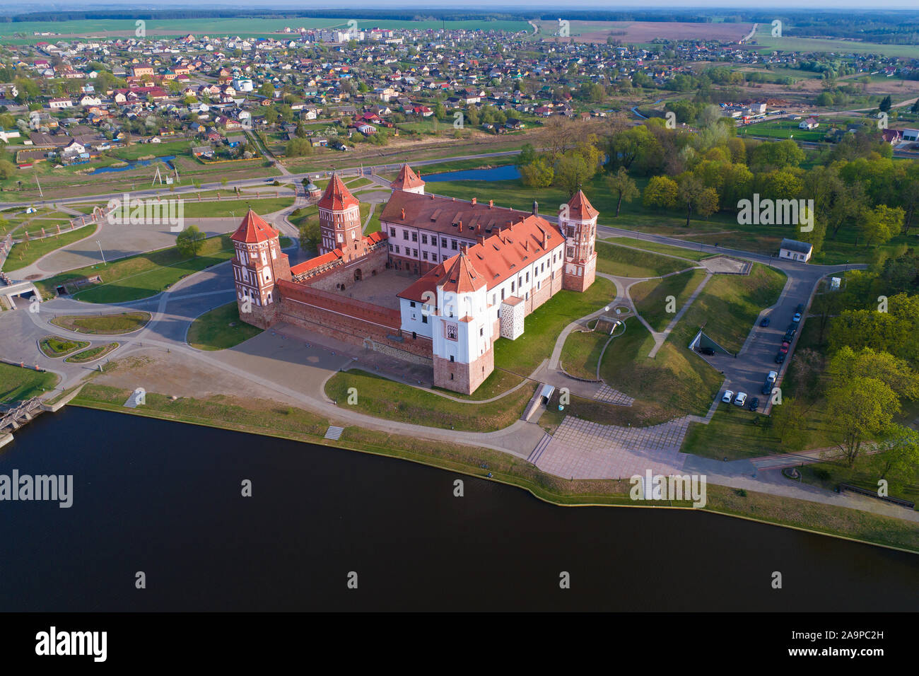 Aerial view mir castle in hi-res stock photography and images - Alamy