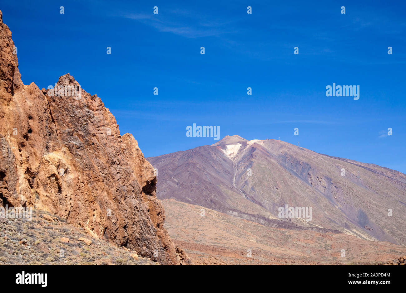 Tenerife, rock formations marking former summit of the island Roques ...