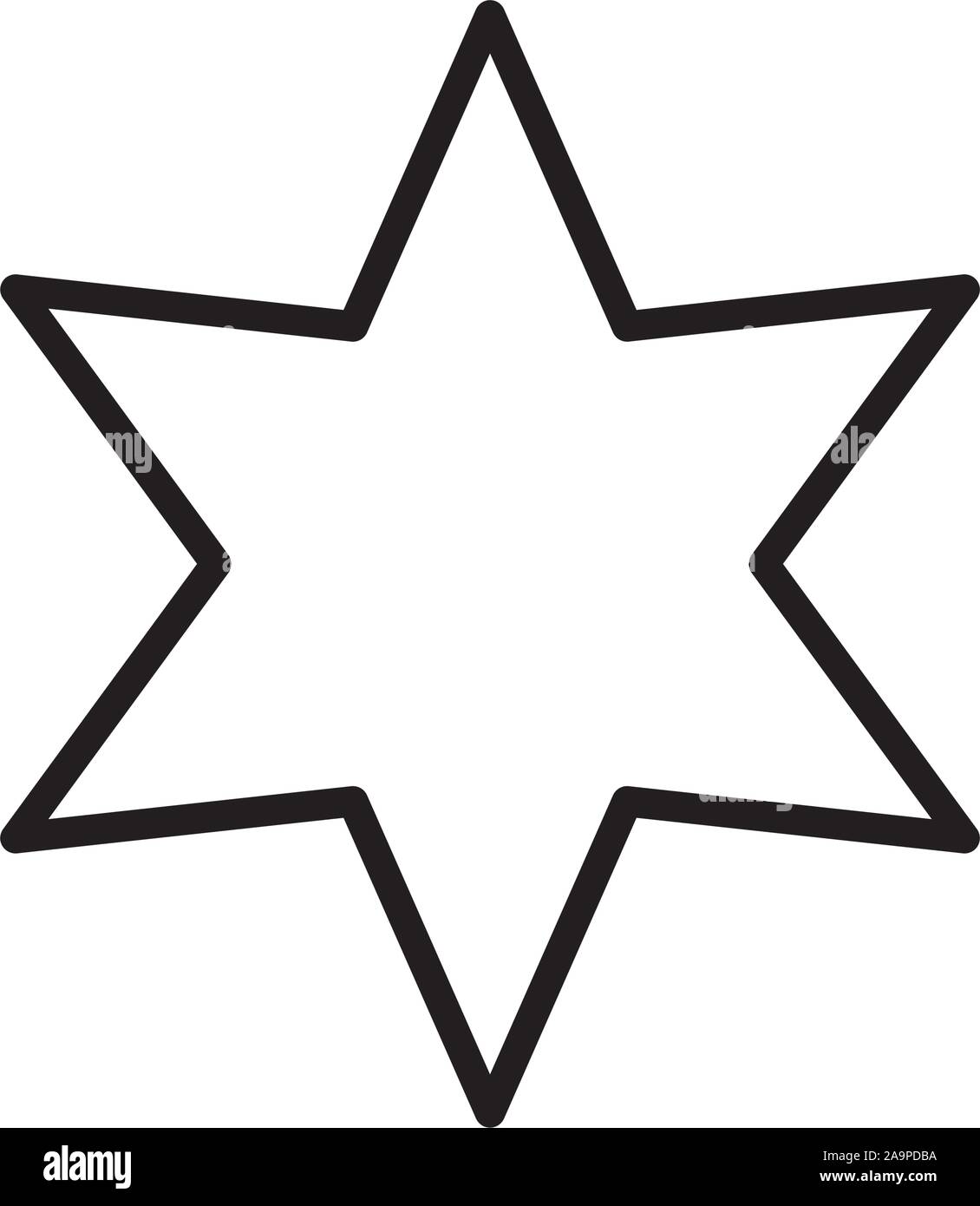 star six pointed line style icon vector illustration design Stock ...