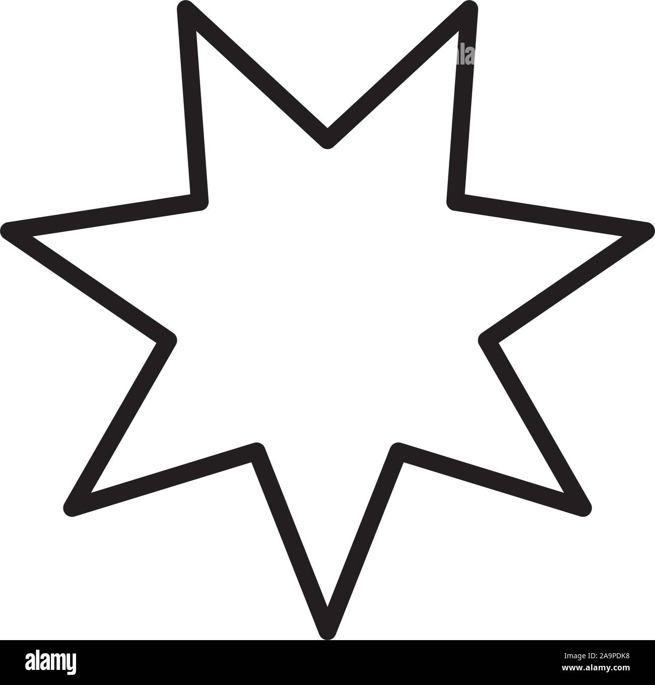 star seven pointed line style icon vector illustration design Stock ...