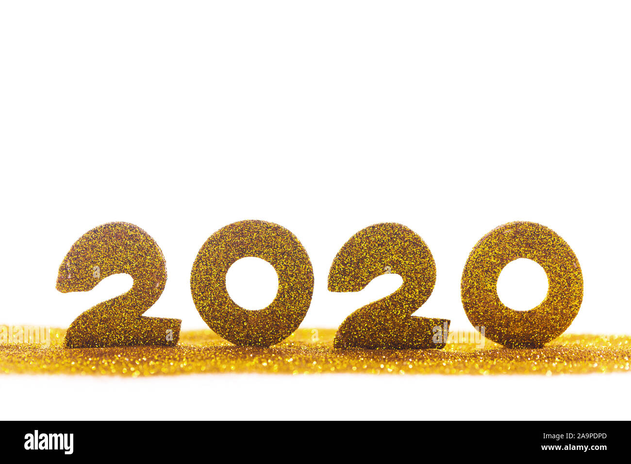 2020 New Year luxury glitter design concept numbers in golden glitters ...