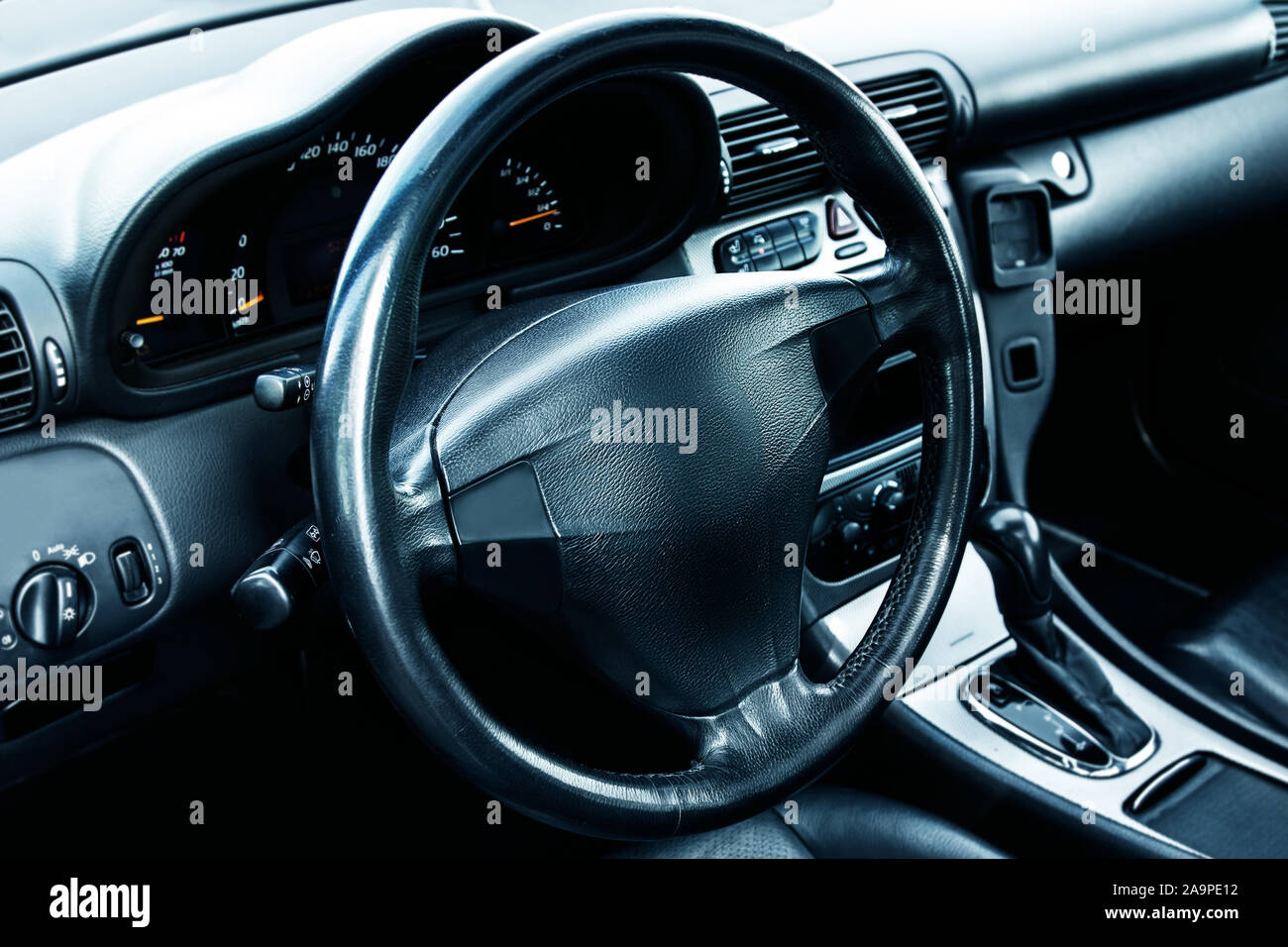 Modern car interior in daylight Stock Photo - Alamy