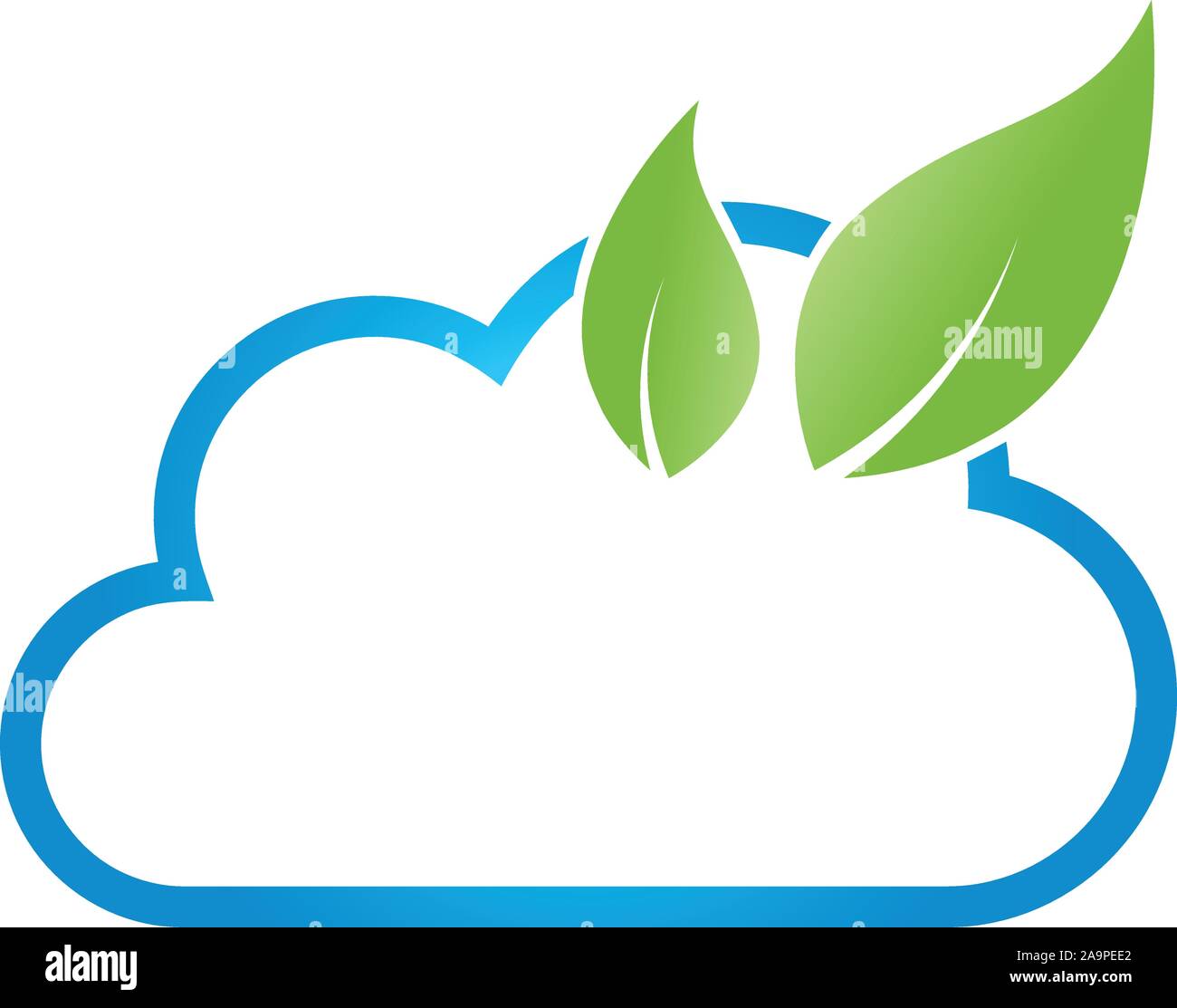 Cloud, leaves, green IT, internet, network, logo Stock Vector Image ...