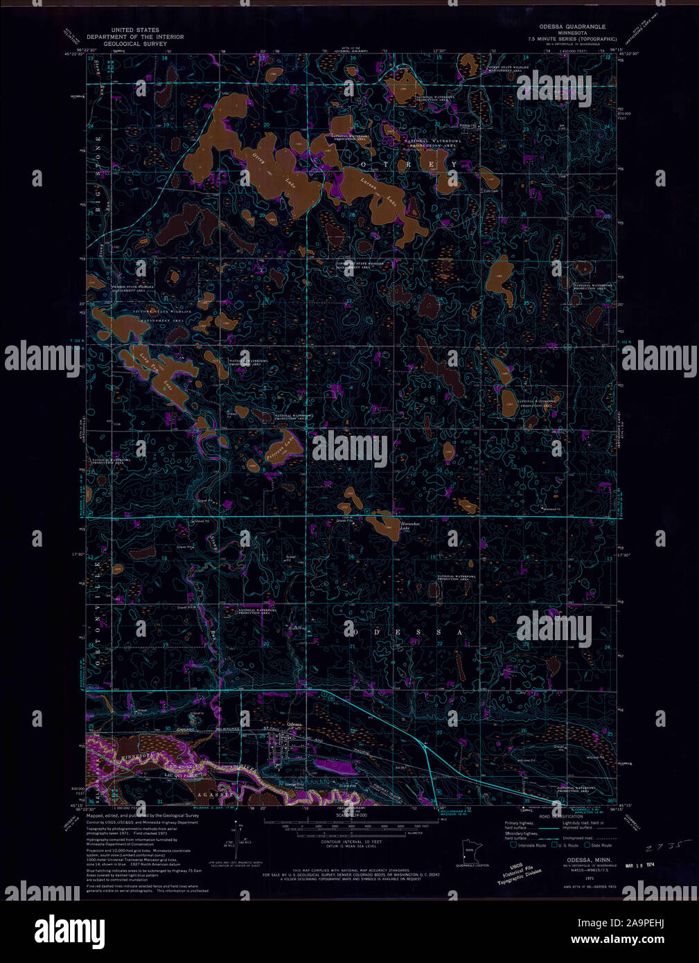 Odessa minnesota map hi-res stock photography and images - Alamy