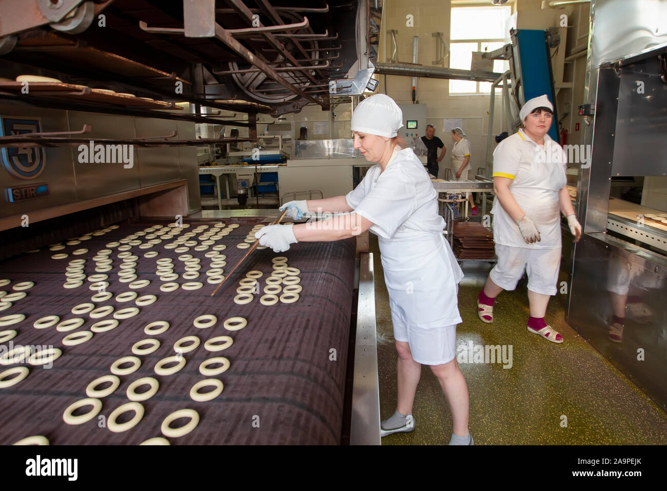 Belarus, the city of Gomil, April 25, 2019. Bakery. Workers at the ...