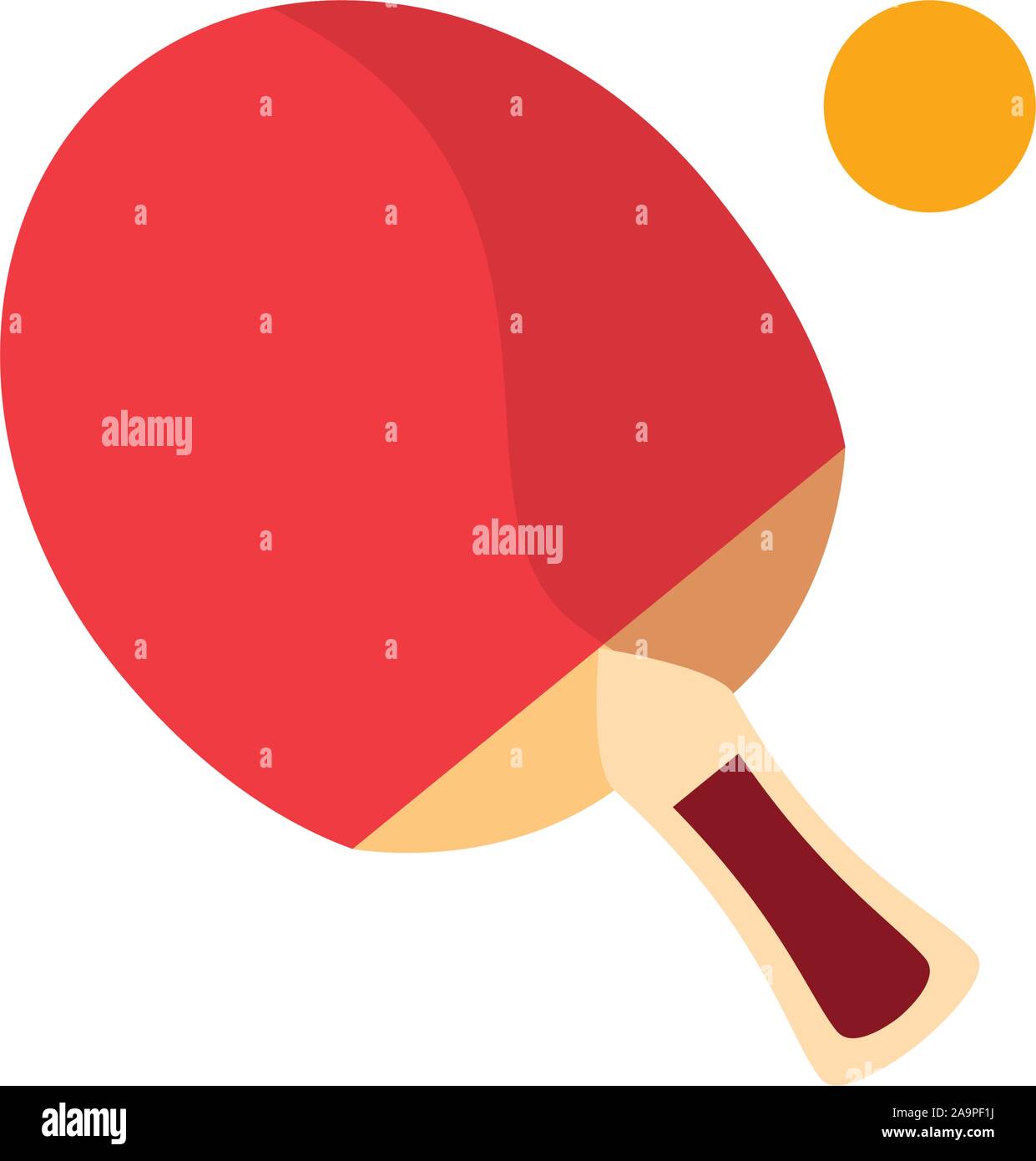 sport ping pong racket with ball flat style vector illustration design ...