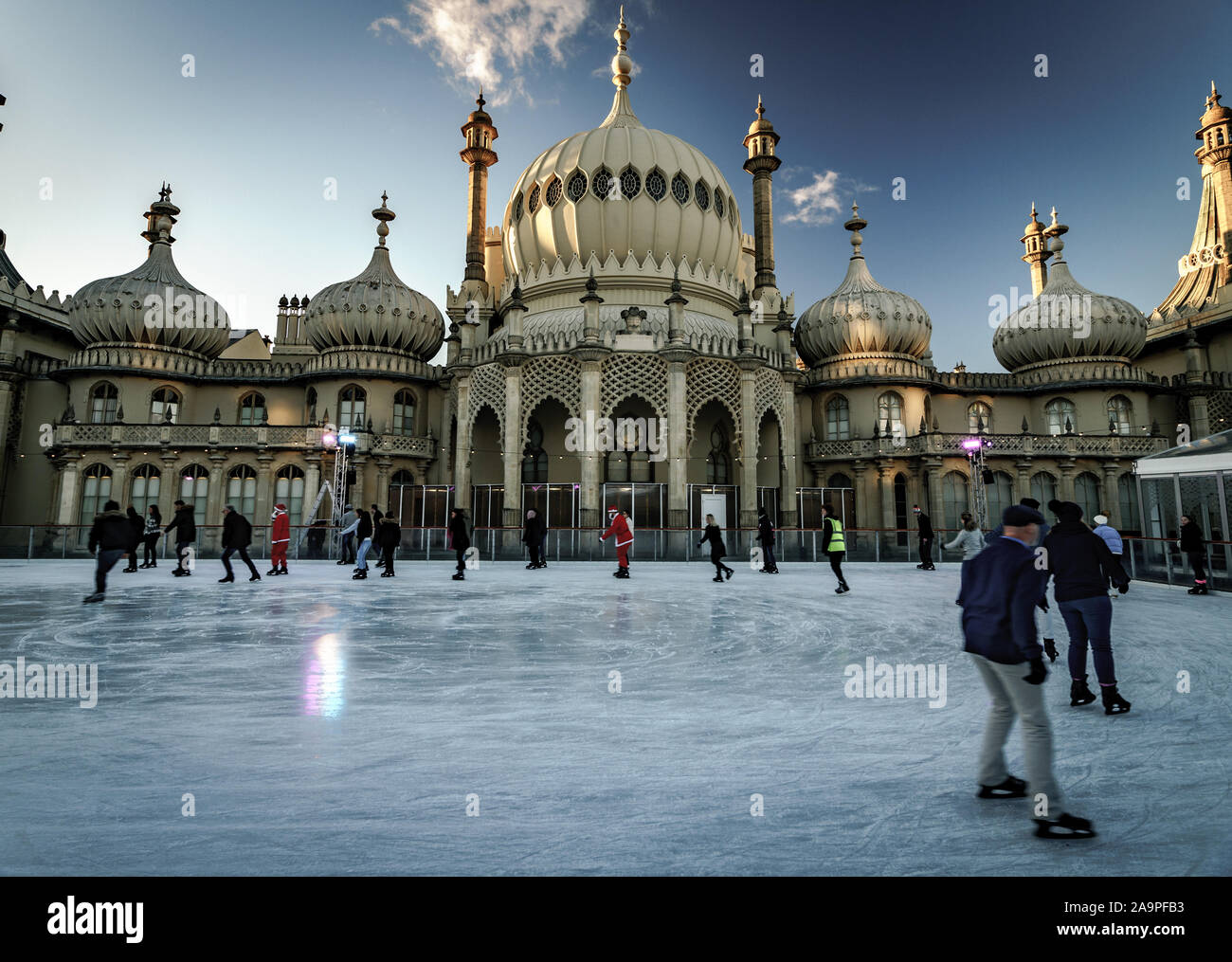 Brighton Pavilion Ice rink Christmas time Stock Photo - Alamy