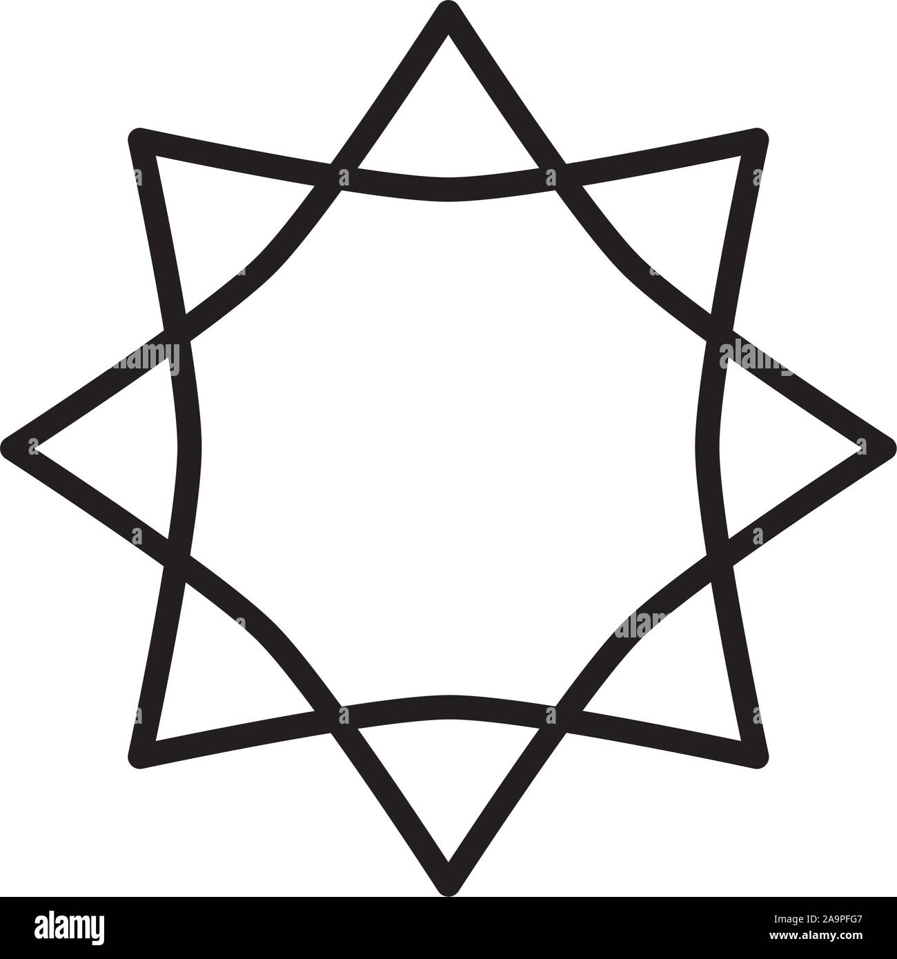 star eight pointed line style icon vector illustration design Stock ...