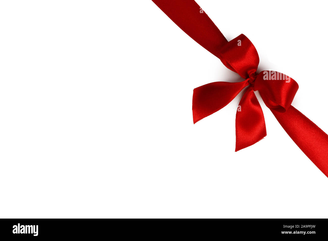 Elegant satin red ribbon bow isolated on white background Stock Photo ...