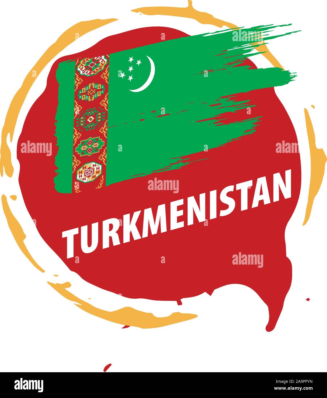 Turkmenistan flag in official Cut Out Stock Images & Pictures - Alamy
