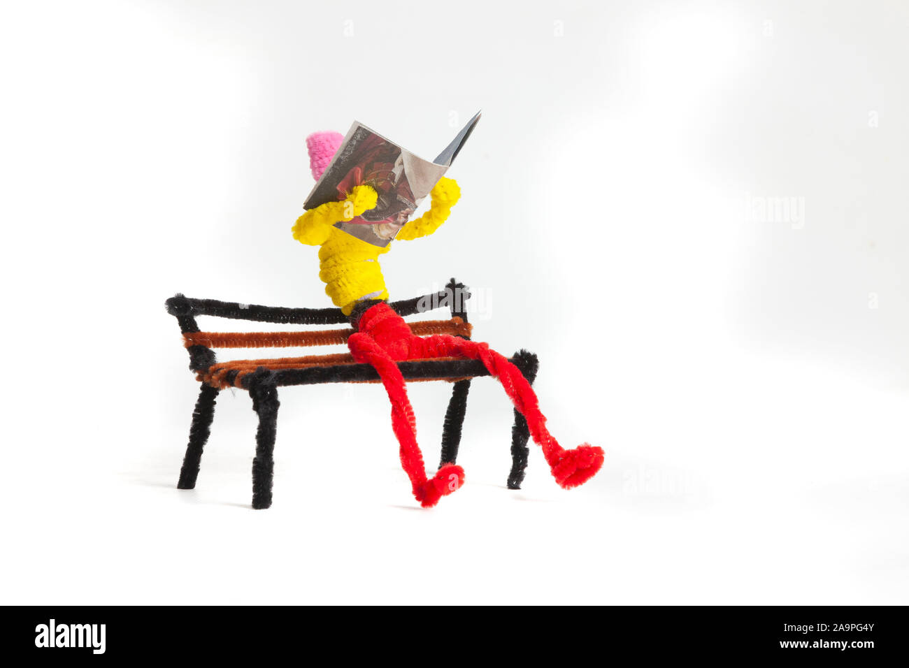 Pipe cleaner figure against a white background Stock Photo - Alamy