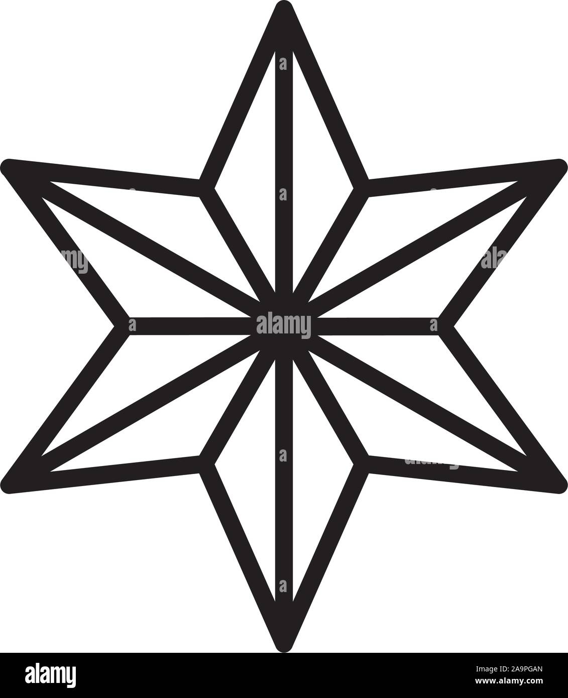 Six pointed star shape Black and White Stock Photos & Images - Alamy