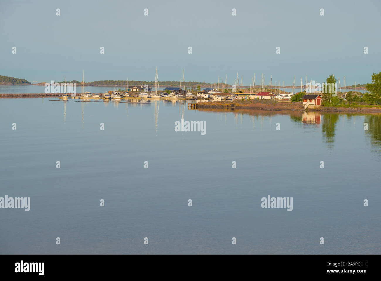 City marina on an early June morning. Hanko, Finland Stock Photo - Alamy