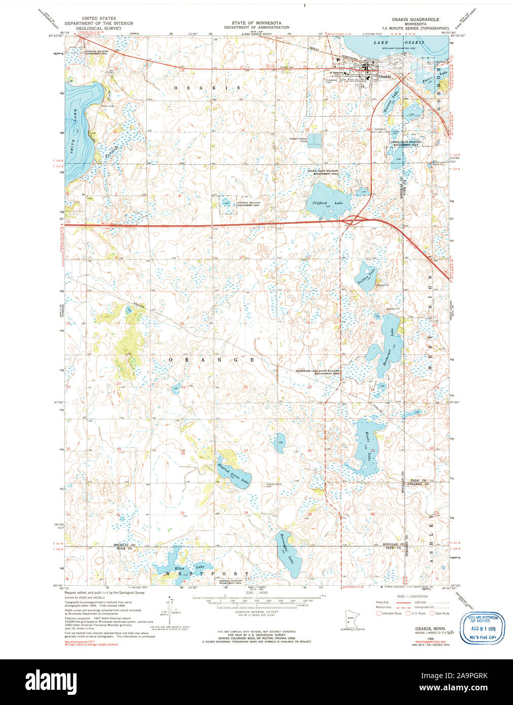 Map of osakis hi-res stock photography and images - Alamy