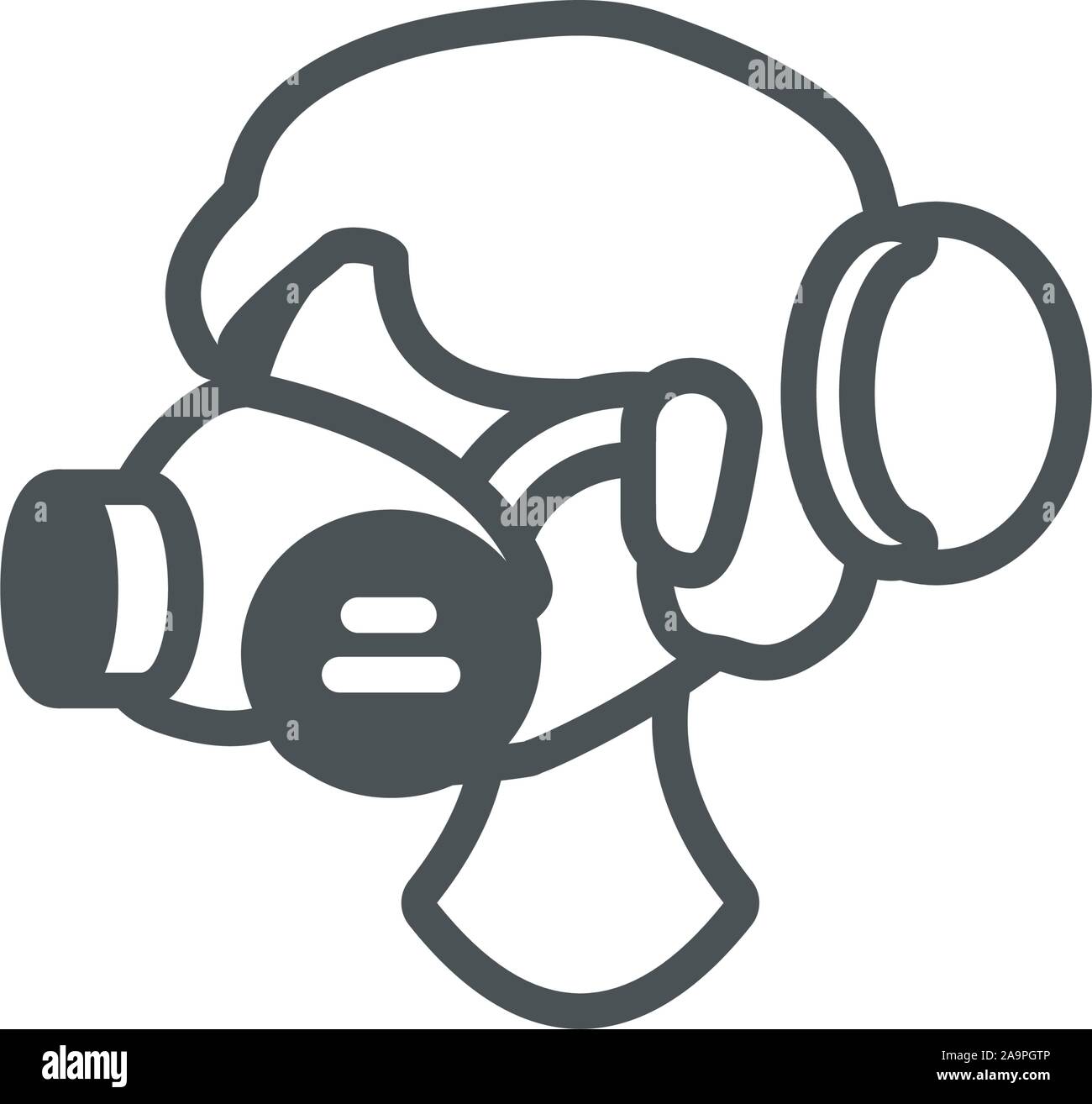 female worker respirator mask protection safety line vector ...