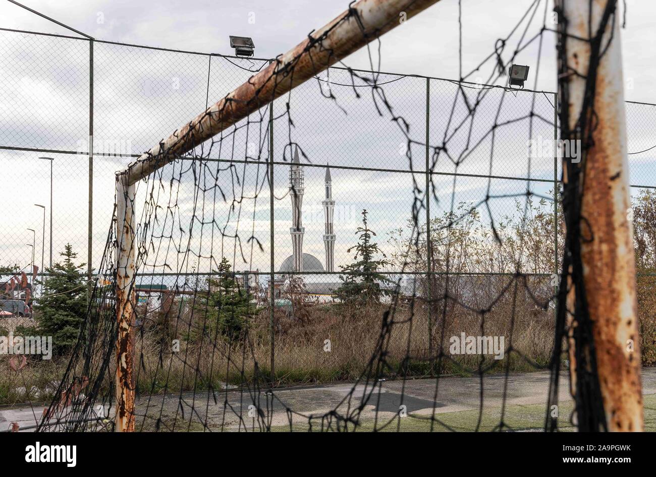 Pristina, Kosovo. 17th Nov, 2019. A general view of a local football ...