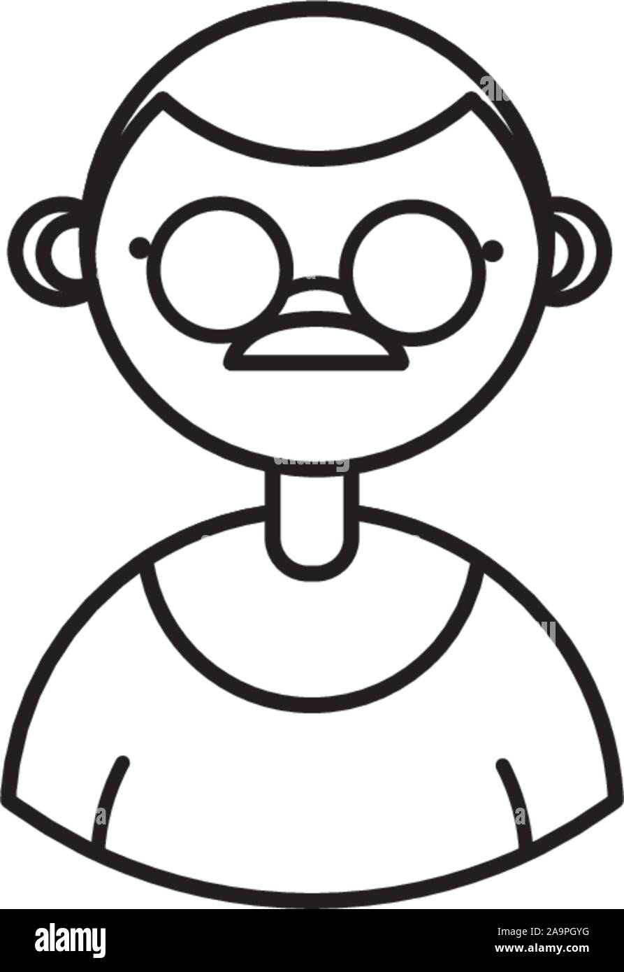 older man grandpa , people line icon vector illustration Stock Vector ...