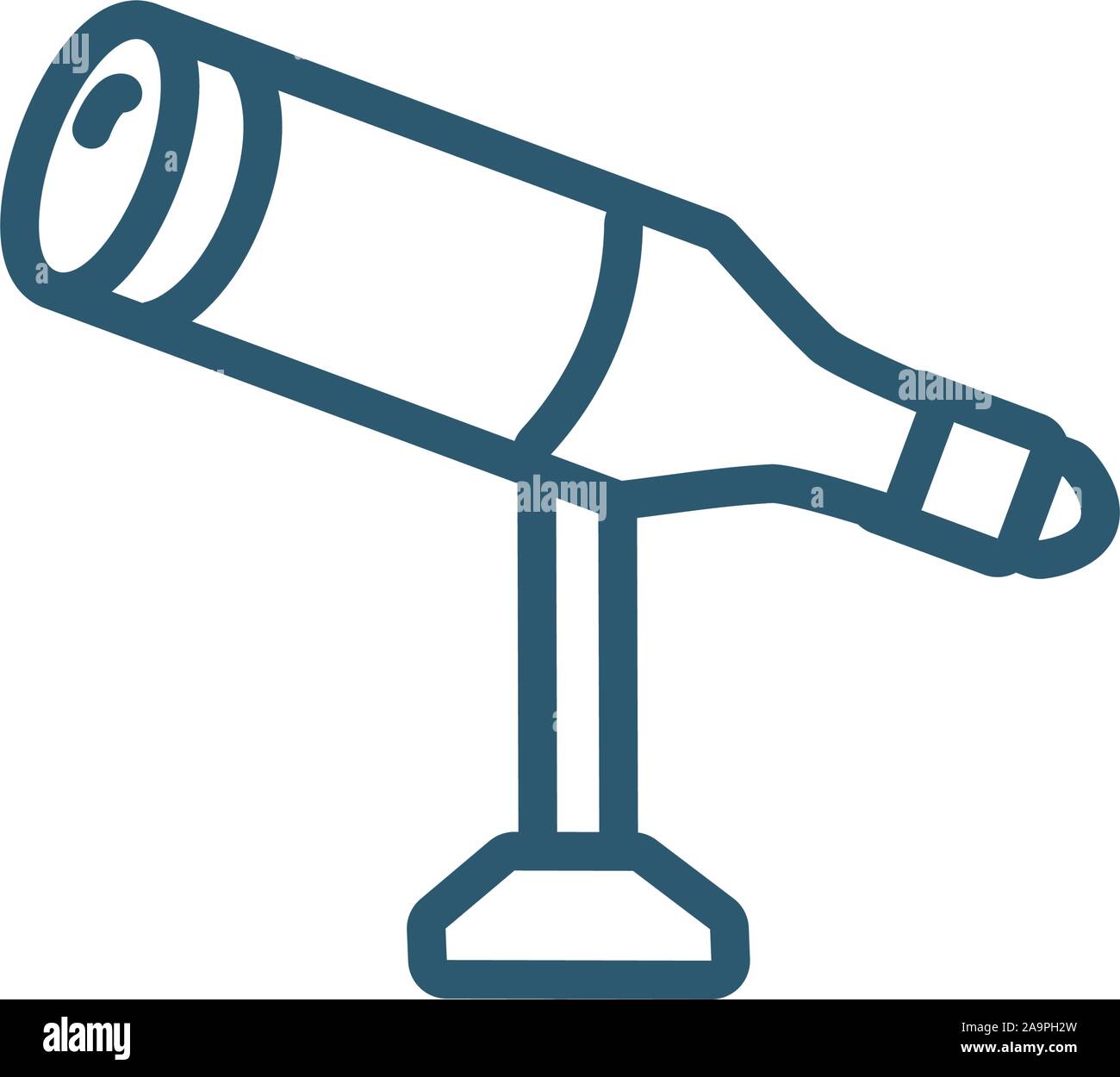 telescope observation research line style icon vector illustration ...