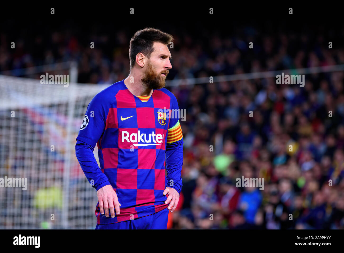BARCELONA - NOV 5: Lionel Messi plays at the Champions League match ...