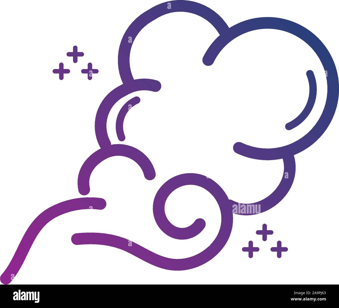 blows steam cloud smoke gradient icon illustration Stock Vector Image ...