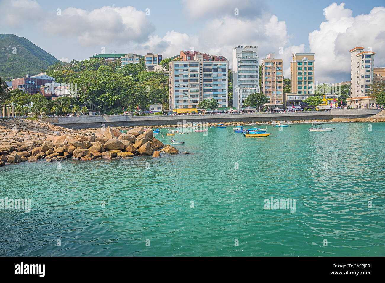 Editorial: HONG KONG, CHINA, April 22, 2019 - Small vessels anchored in ...