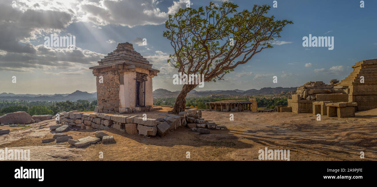 A small temple in Hampi, India at early morning Stock Photo - Alamy