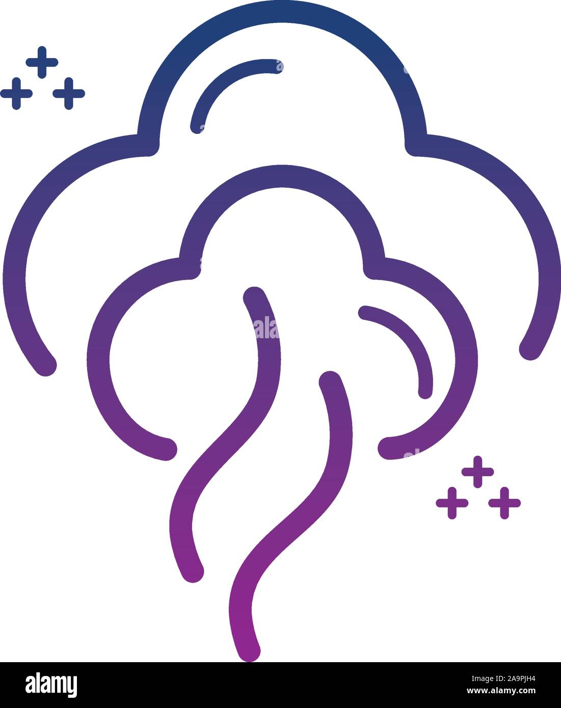 blows steam cloud smoke gradient icon illustration Stock Vector Image ...