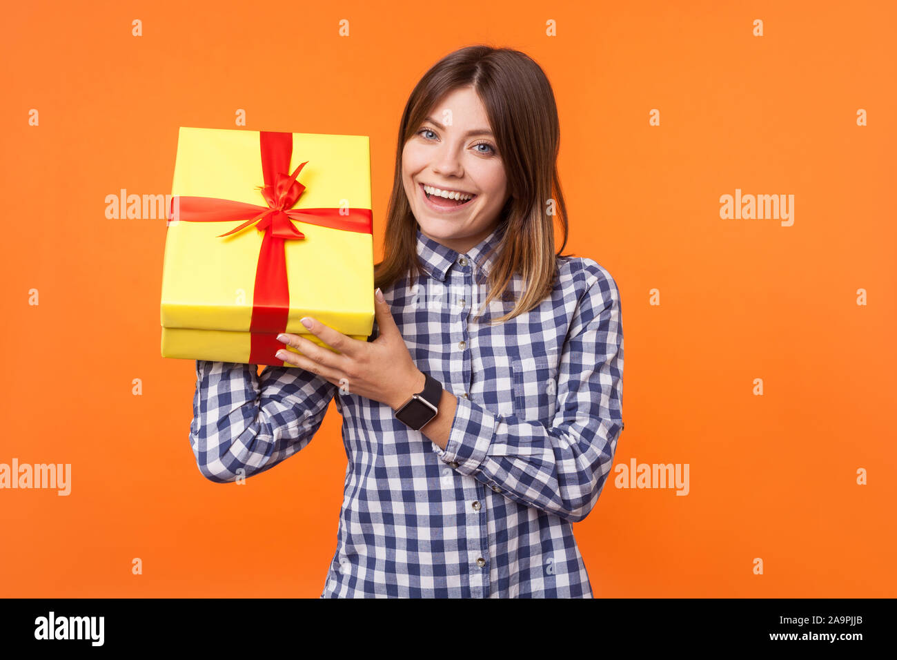 Delighted by present hi-res stock photography and images - Alamy