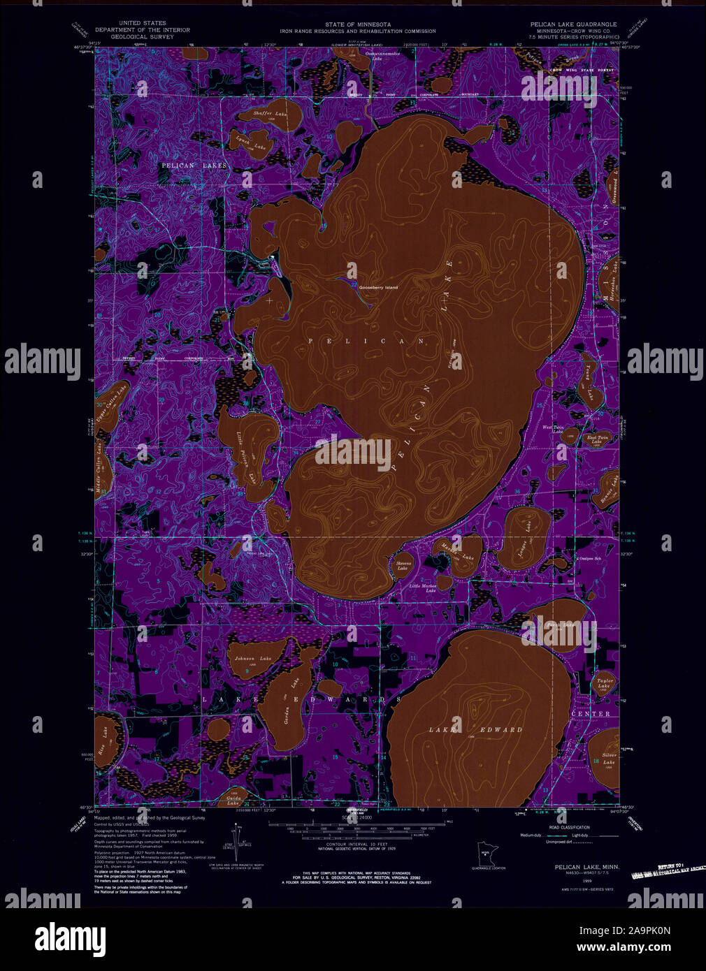 Pelican lake map hi-res stock photography and images - Alamy