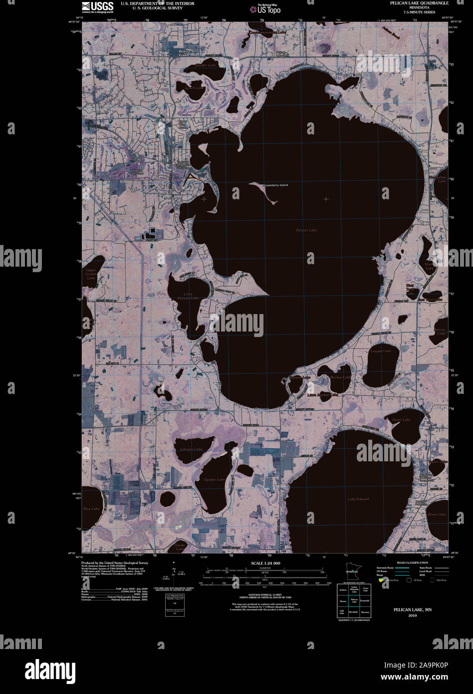 Pelican lake map hi-res stock photography and images - Alamy