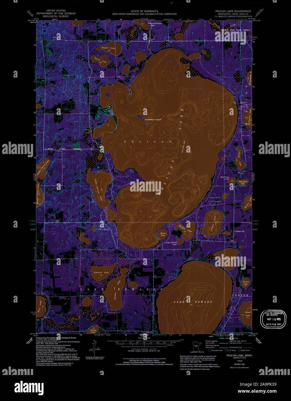 Pelican lake map hi-res stock photography and images - Alamy