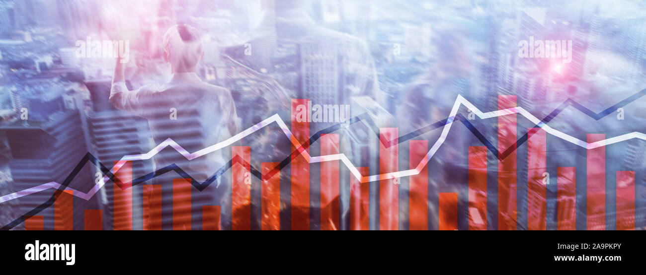 Orange trading charts. Stock exchange concept business Stock Photo - Alamy