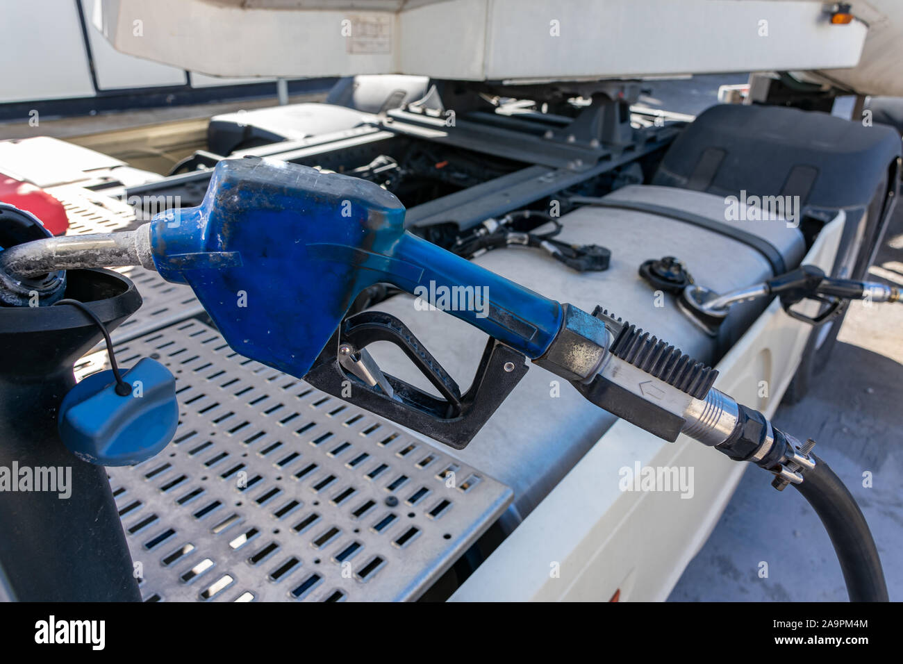 Refueling adblue in a truck Stock Photo - Alamy