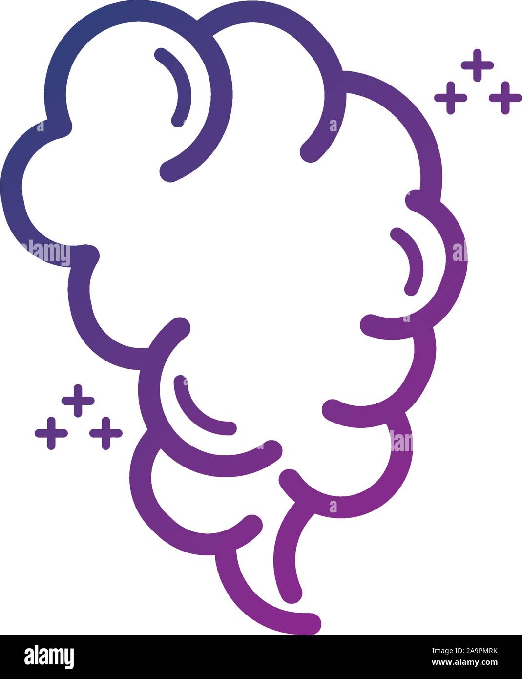 blows steam cloud smoke gradient icon illustration Stock Vector Image ...